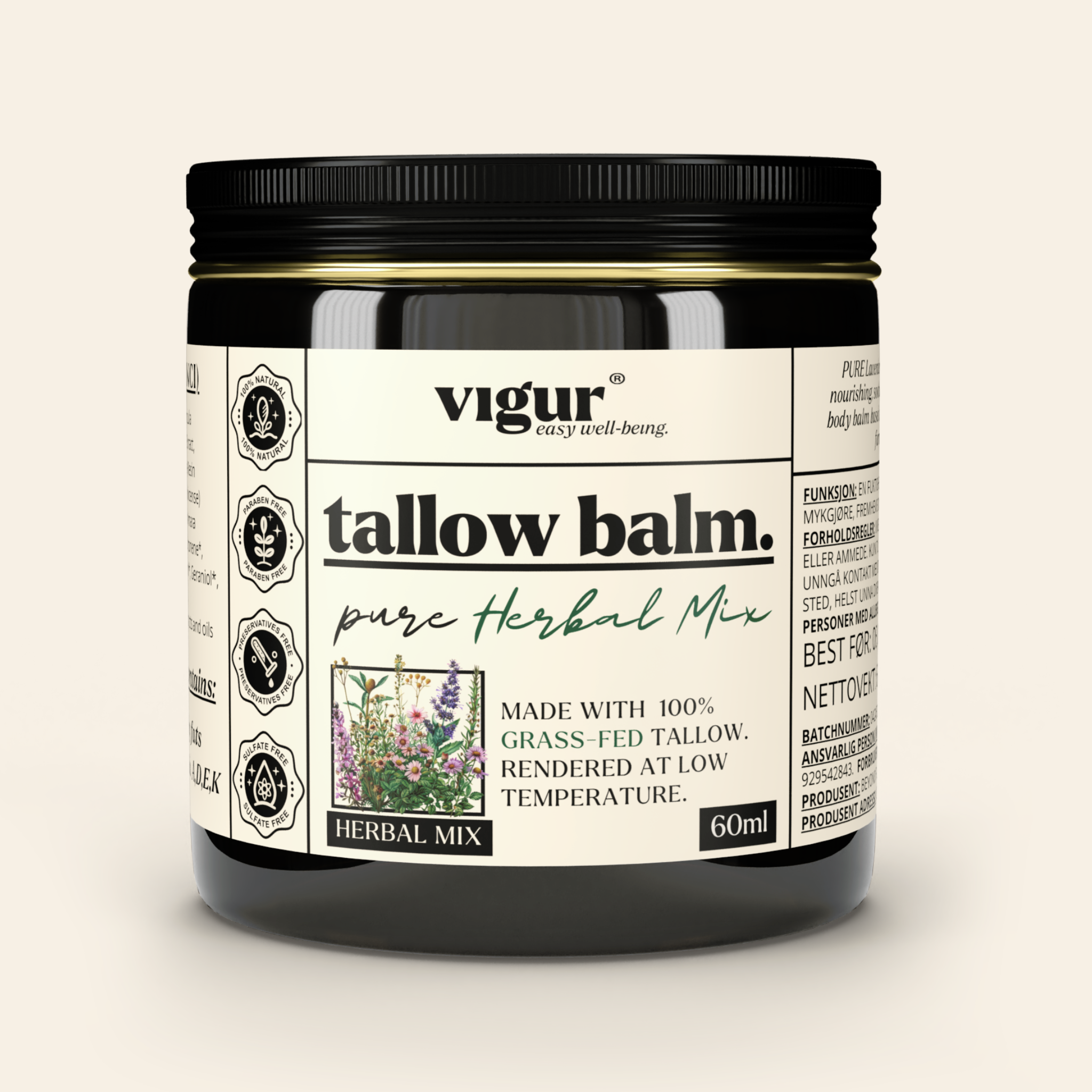 Hudkrem ''HERBAL MIX'' av Talg – Vigur.no