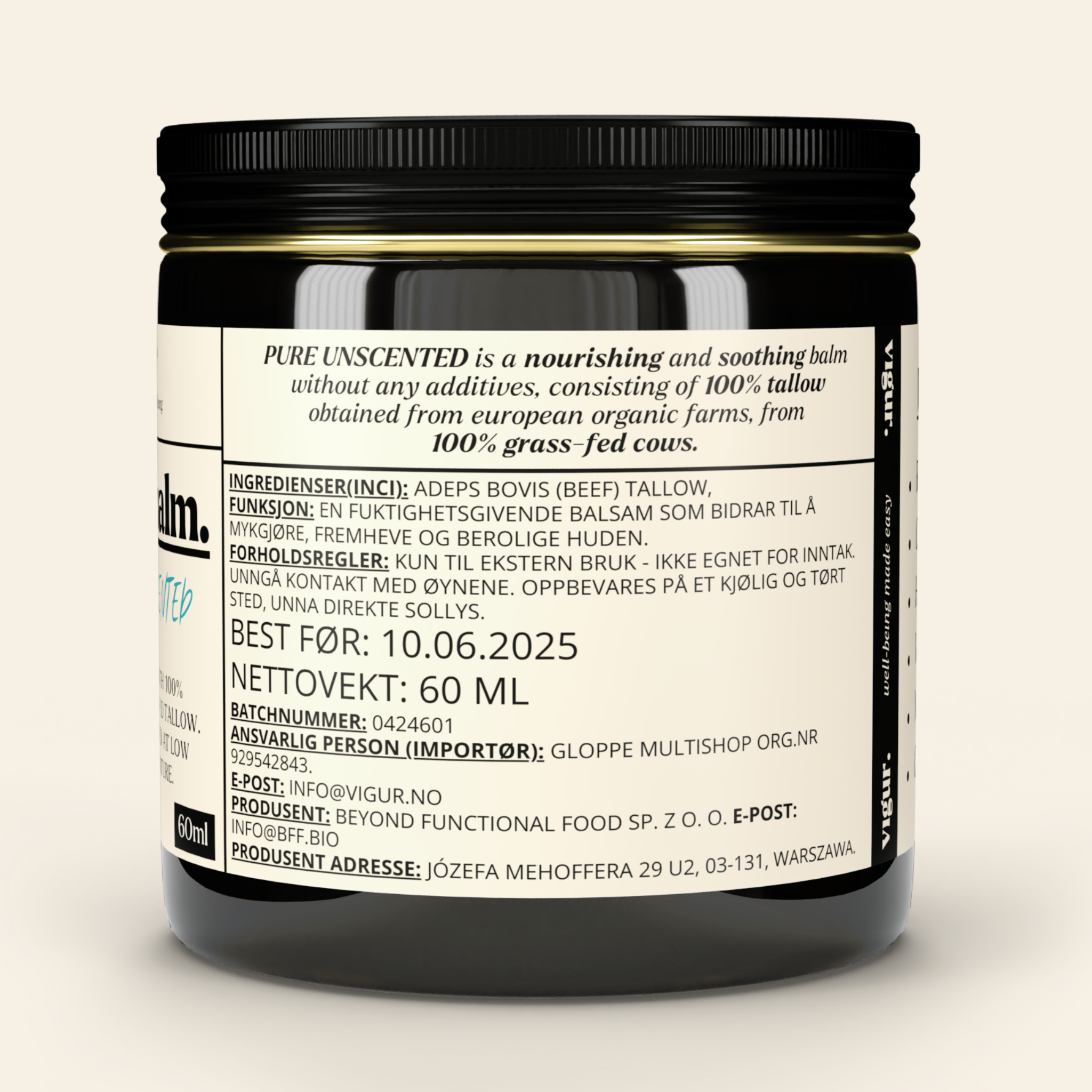 Hudkrem ''NATURELL'' av Talg – Vigur.no